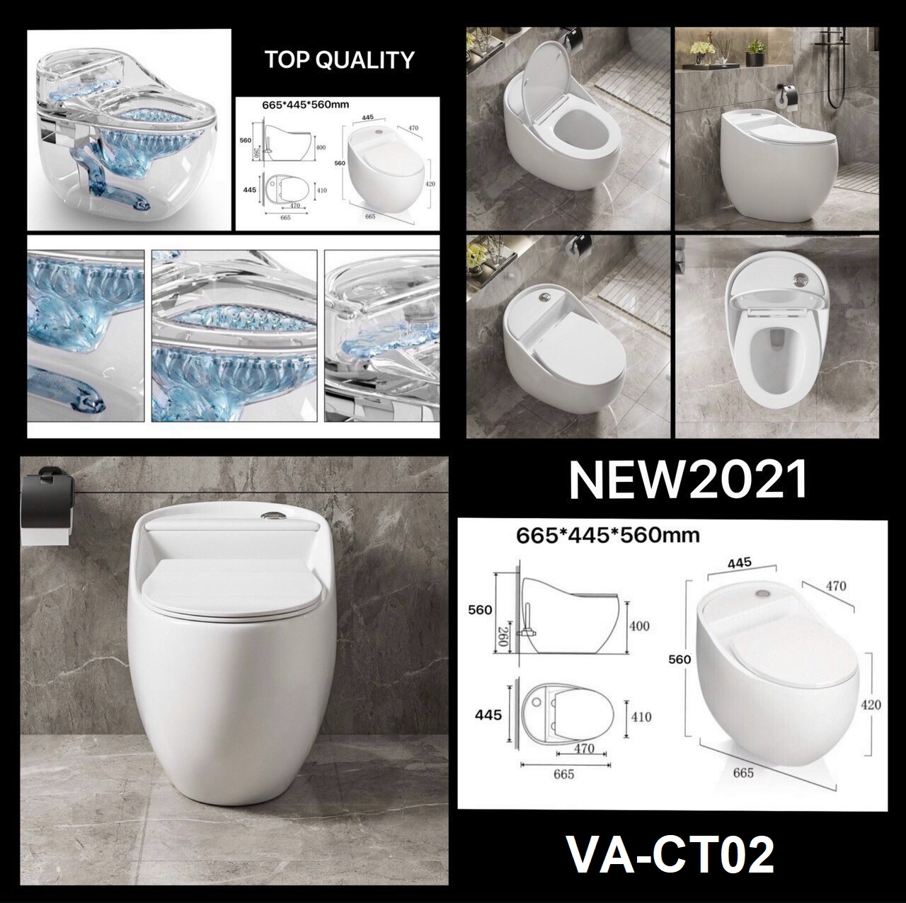 Bồn cầu trứng Varino VA-CT02 - Thiết bị vệ sinh varino